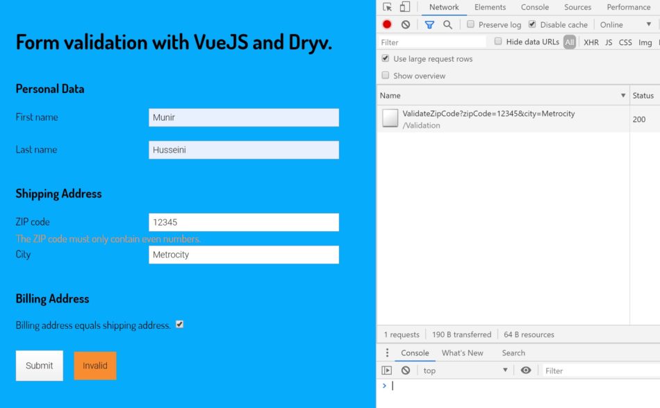Dryv: Easy Async Form Validation With ASP.NET Core and Vue.js